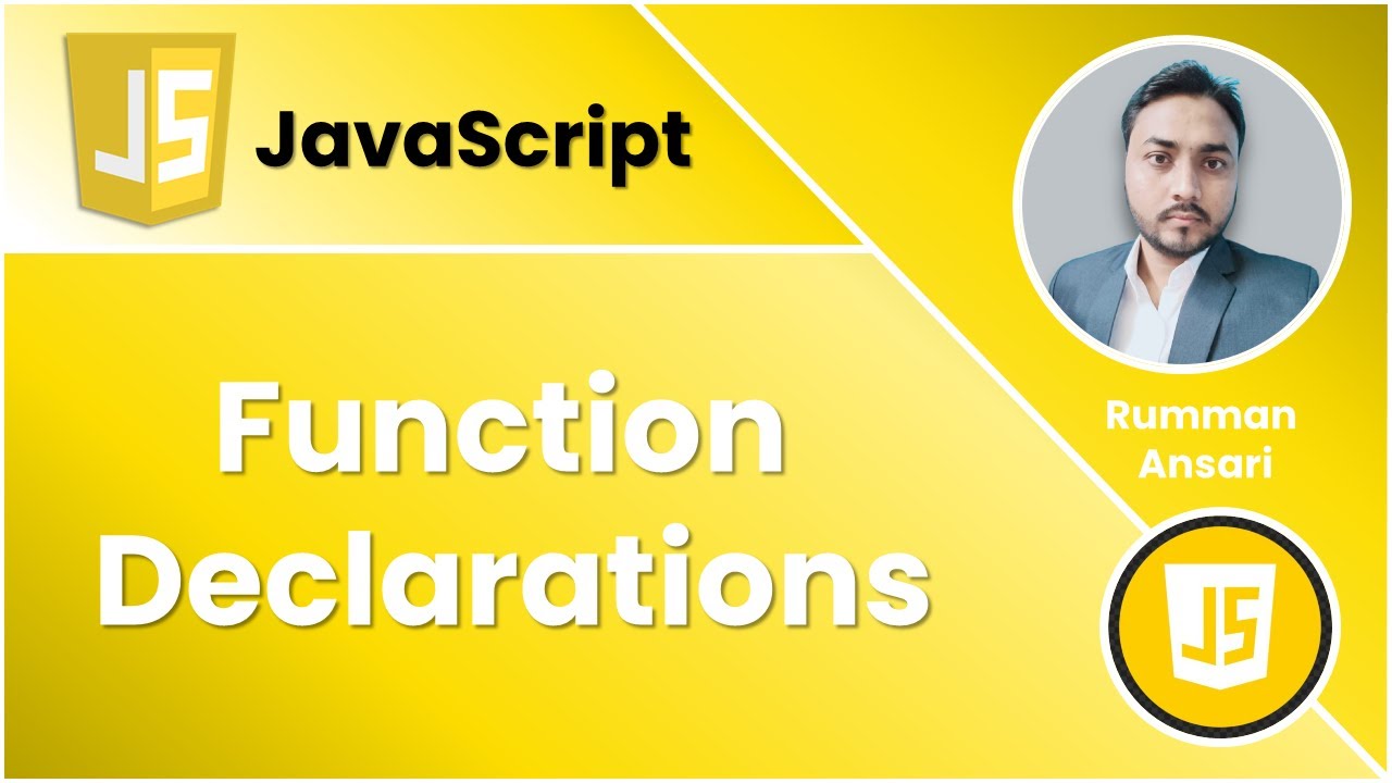 Function Declaration In Javascript Youtube