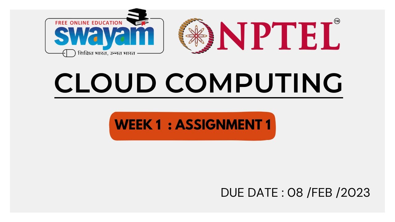 Swayam Cloud Computing Nptel Assignment 1 Week 1 Solution Youtube