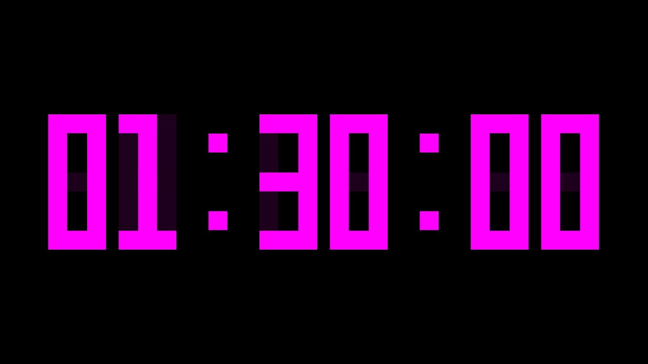 1 Hour And 30 Minutes Countdown Timer With Alarm Chapters Digital