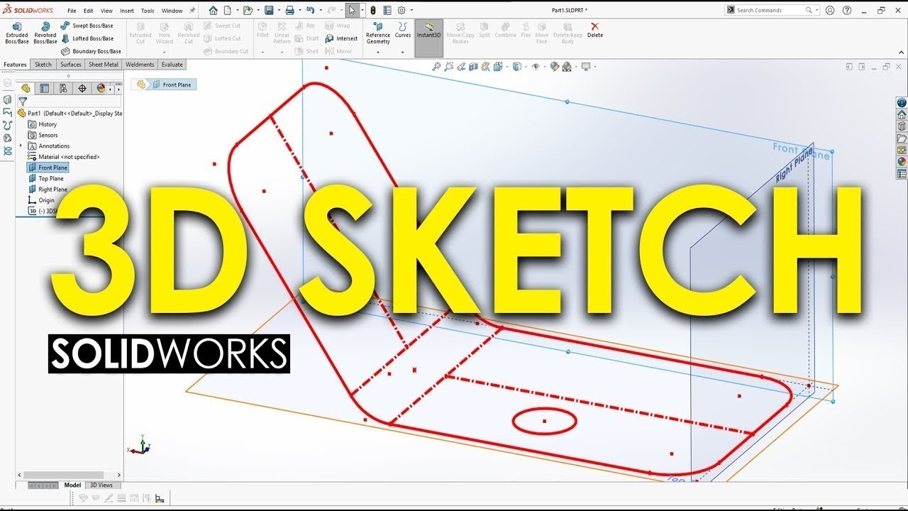 Fundamentals Of 3d Sketching In Solidworks Youtube