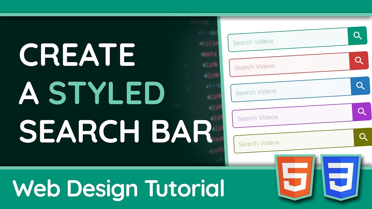 Create A Styled Search Bar With Html Css Web Design Tutorial Youtube