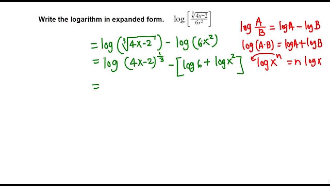 Expanding Logarithms Examples Mastering Operations With Logarithms