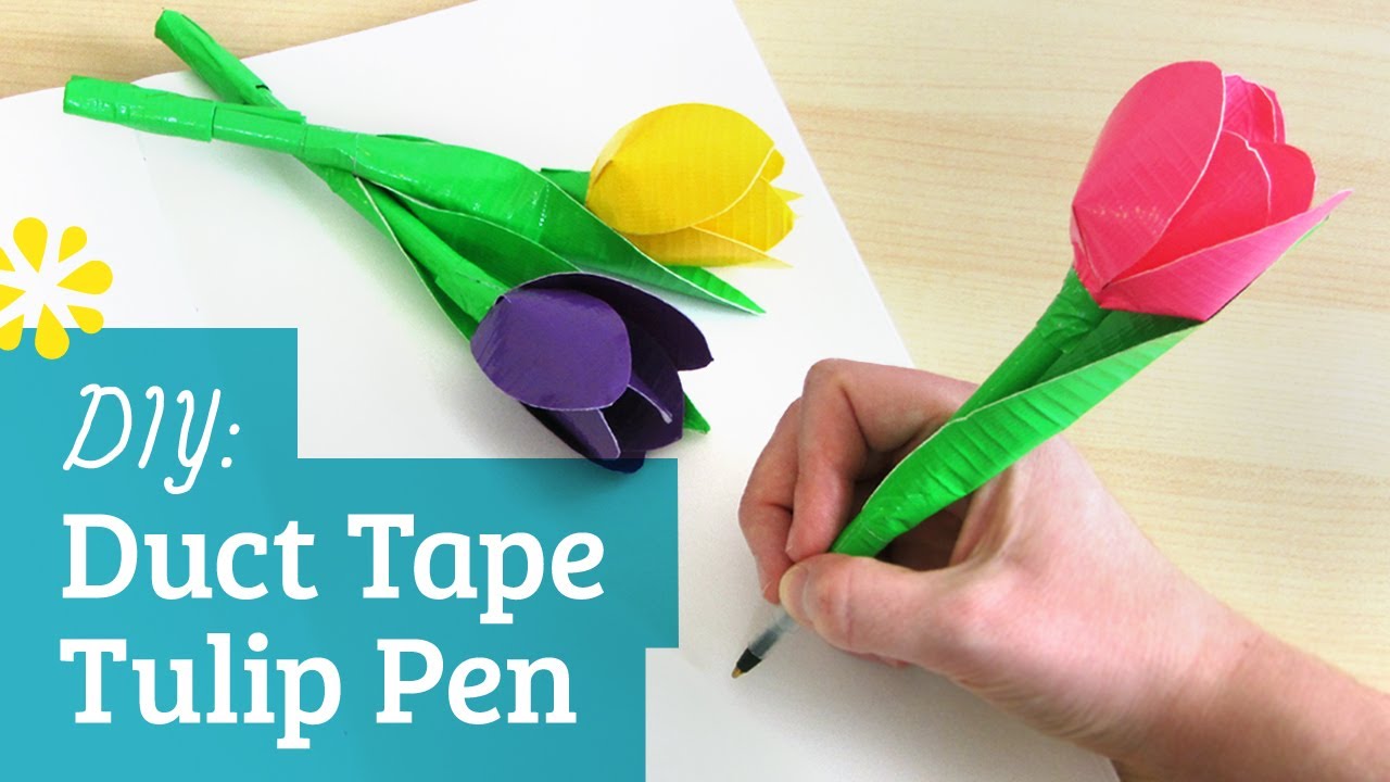 Diy Duct Tape Flower Pen Kin Collab Sea Lemon Youtube