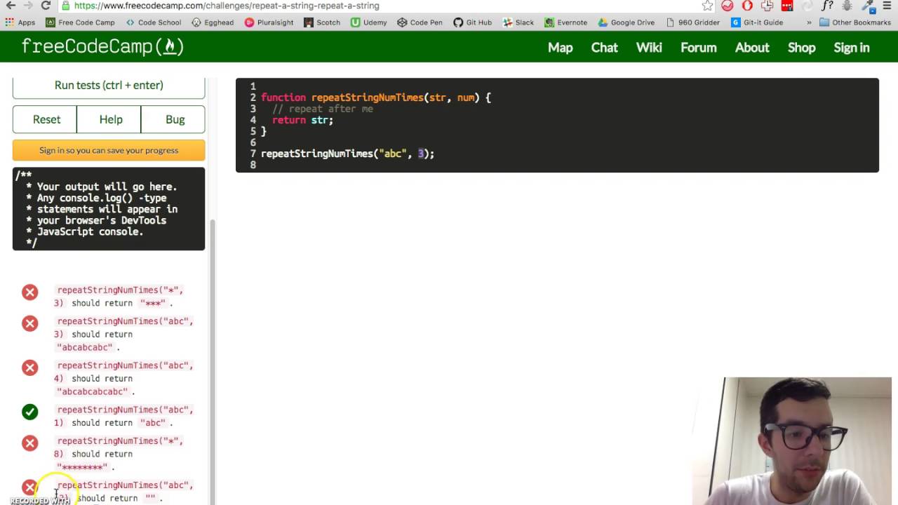 Repeat A String In Javascript Youtube