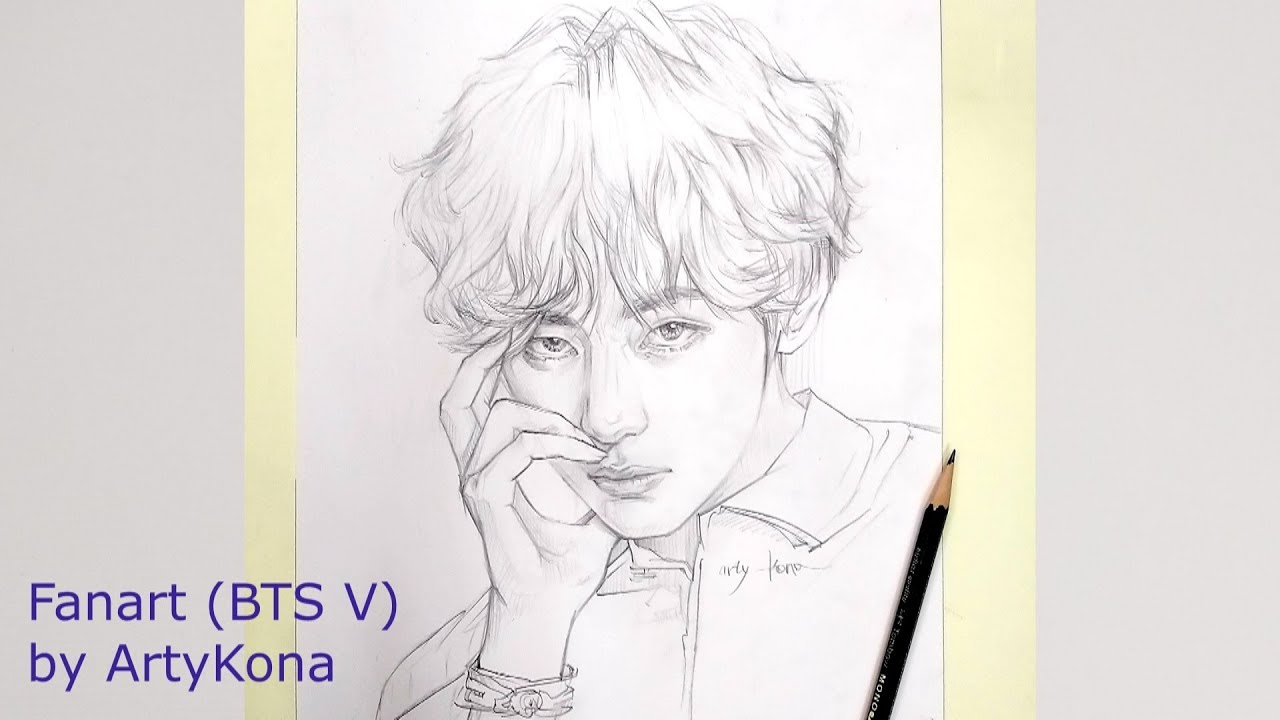 Drawingtutorial Howtodraw Pencilsketchhow To Draw Bts V 45 Off