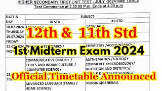 12th 11th 1st Midterm Exam Time Table 2024 Announced 11th 12th First ...