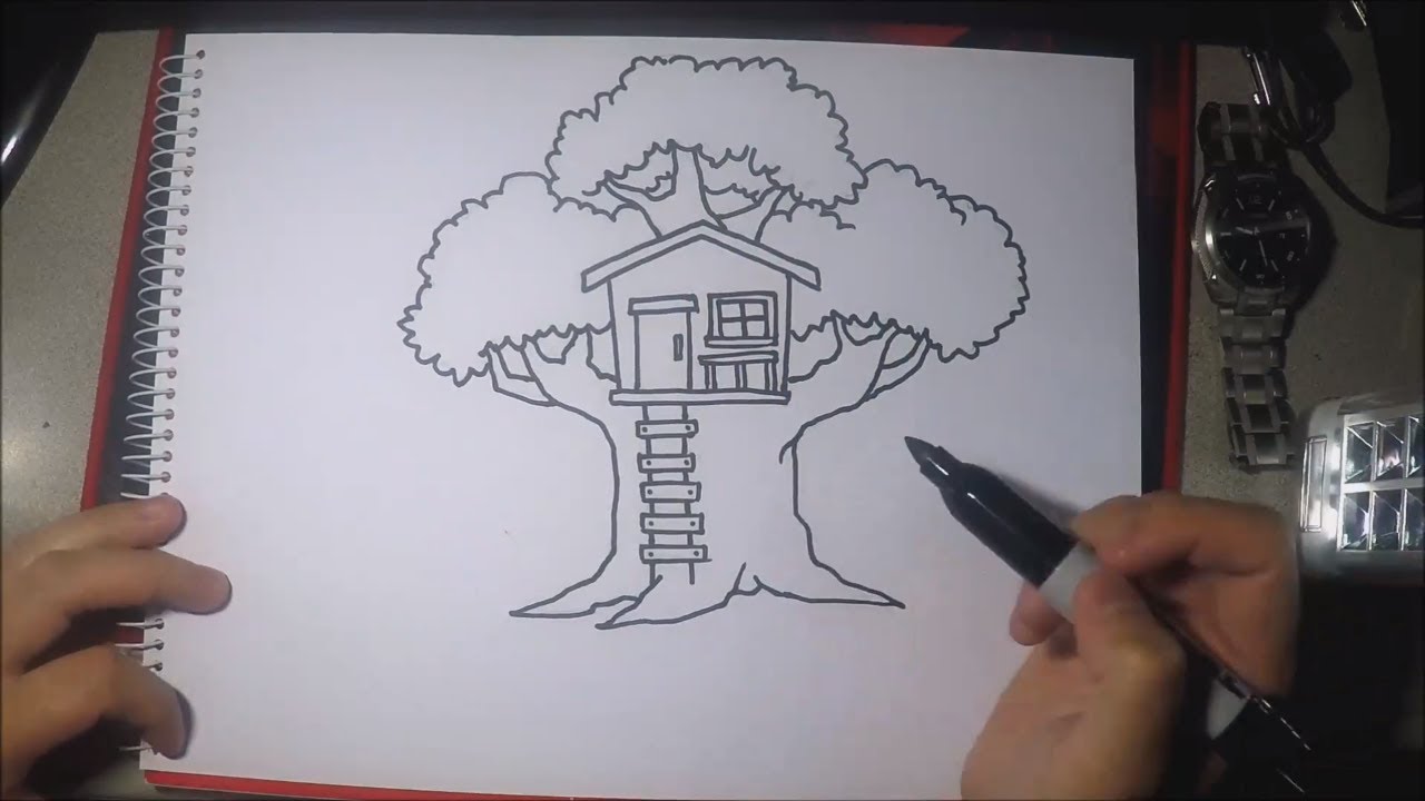 Tree House Drawing Tutorial At Willard Madrigal Blog