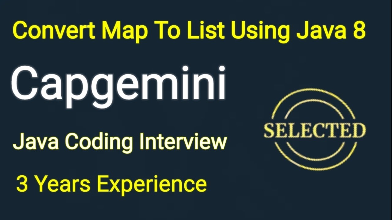 Convert Map To List Using Java 8 Capgemini Java Coding Interview