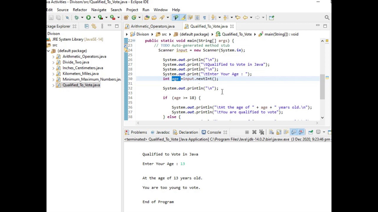 Qualified To Vote In Java Youtube