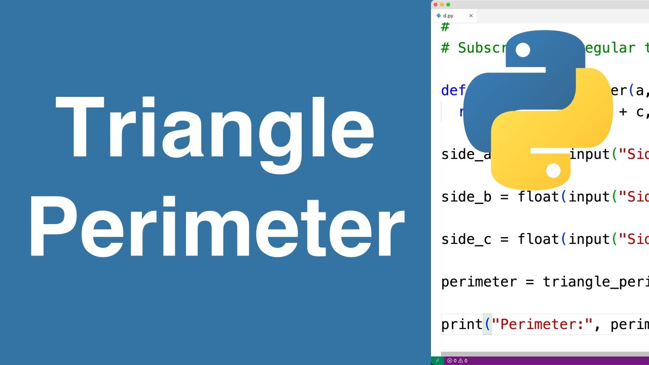 Perimeter Of A Triangle Python Example Youtube