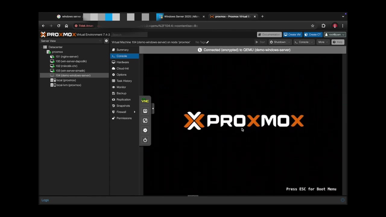 Instalasi Windows Server 2025 Di Proxmox Ve
