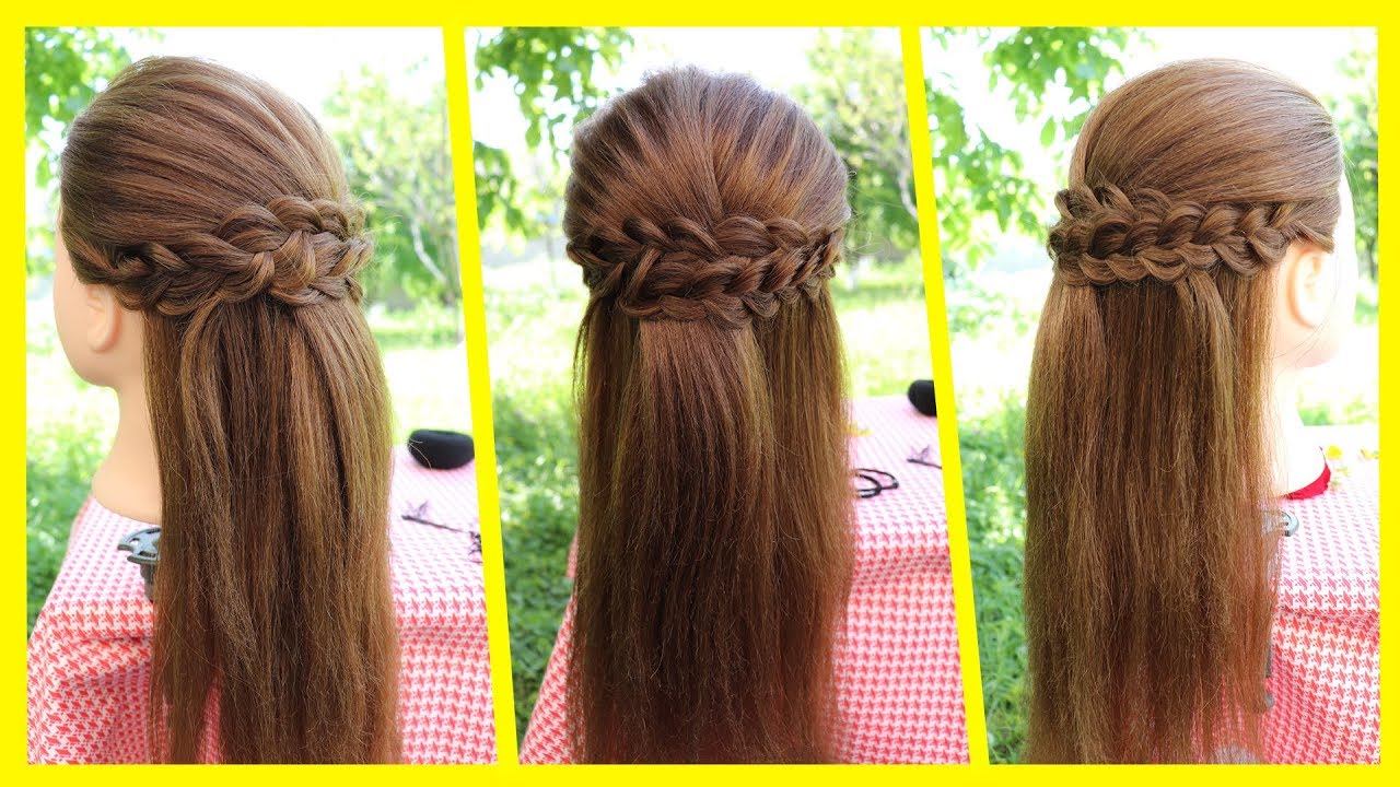 Half Up Crown Braid Hair Tutorial Summer Hairstyles 2019 Hairstyles