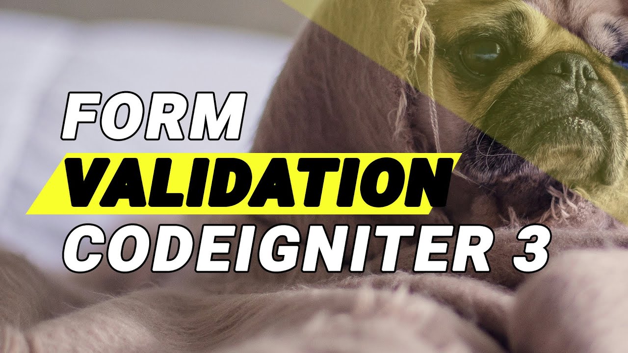 Form Validation Php Codeigniter 3 Youtube