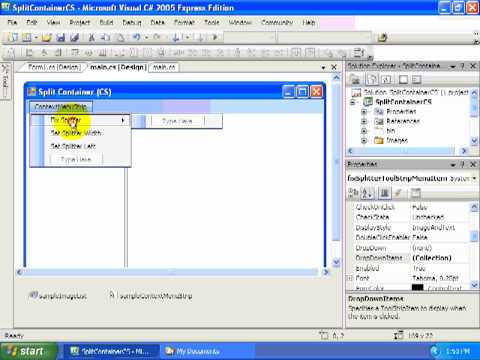 Windows Forms Lesson 8 How To Use The Splitcontainer Control Youtube