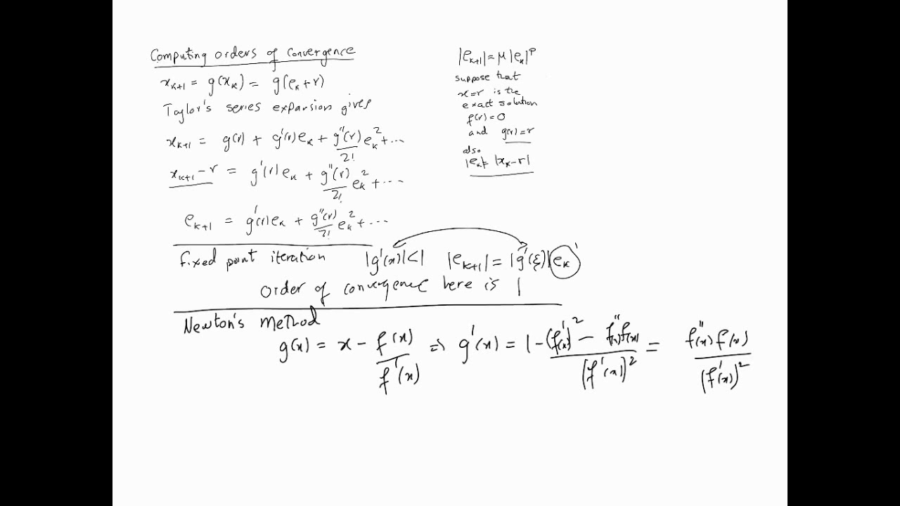 Order Of Convergence Computing And Examples Youtube
