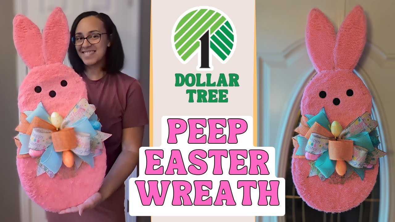 Super Easy Diy Easter Wreath Peep Easter Bunny Wreath Dollar Tree