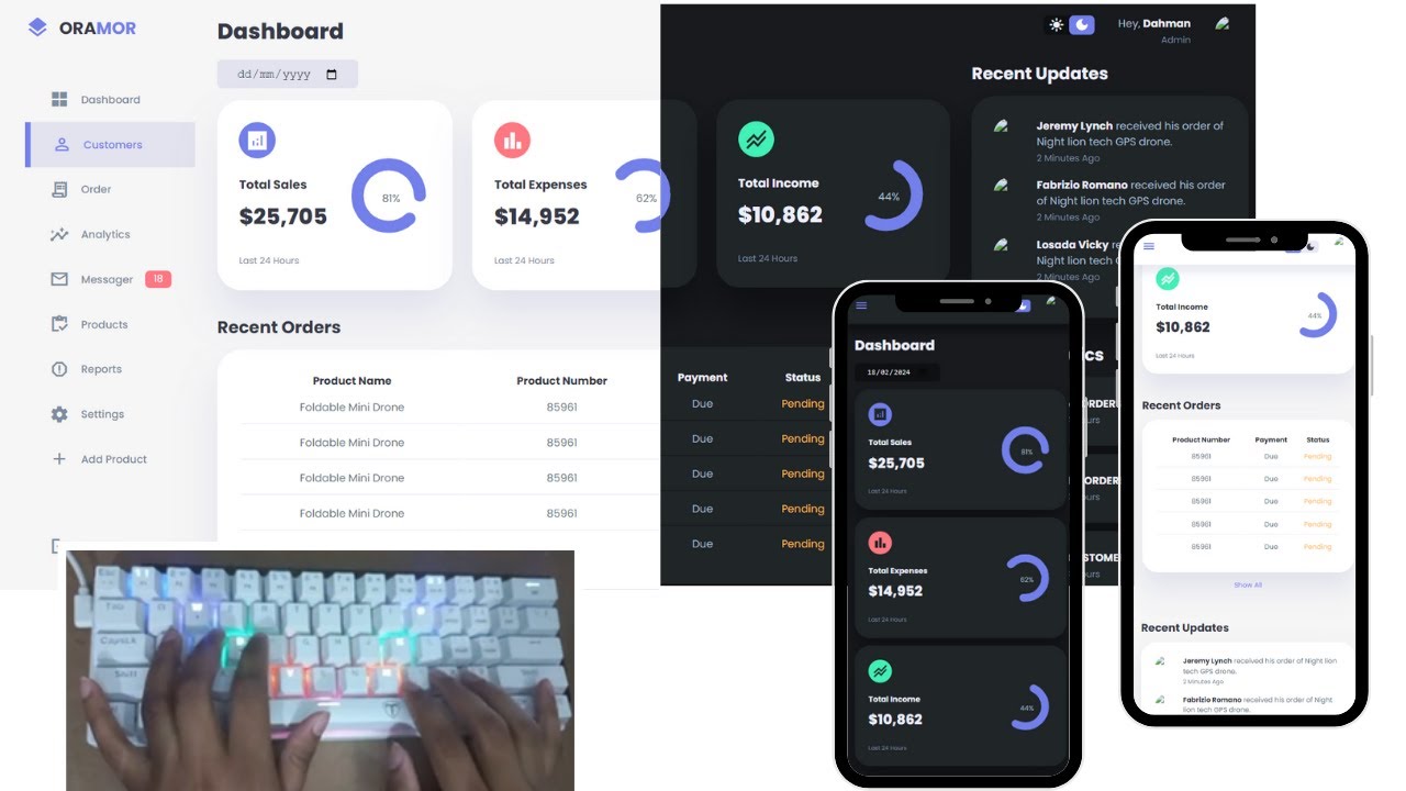 Asmr Programming Responsive Admin Dashboard With Light Dark Mode