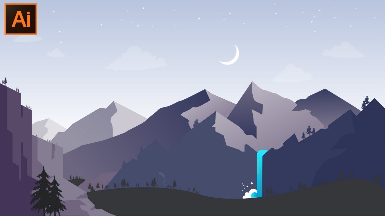 Adobe Illustrator Cc Tutorial How To Make A Beautiful Landscape
