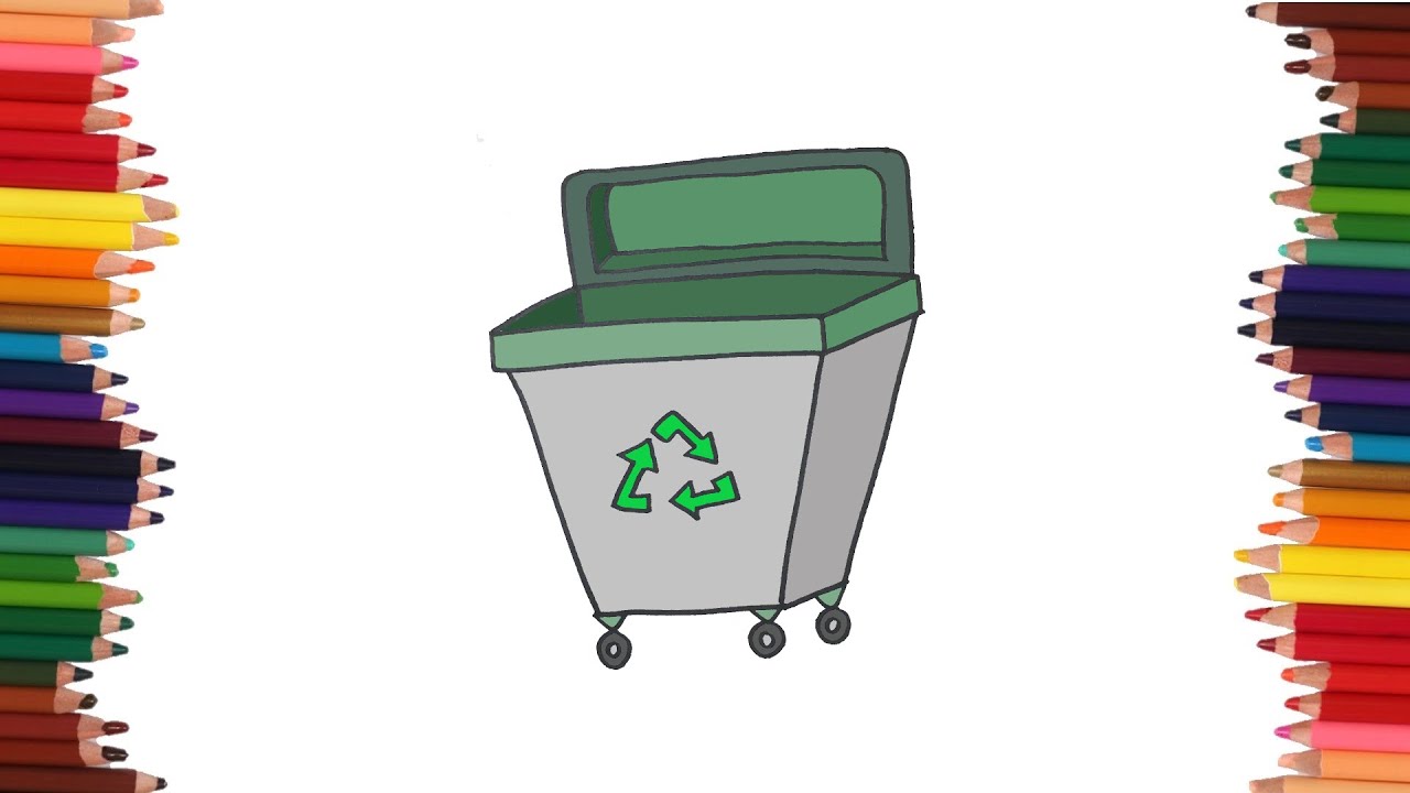 Como Dibujar Un Contenedor De Basura Dibujos Faciles Youtube