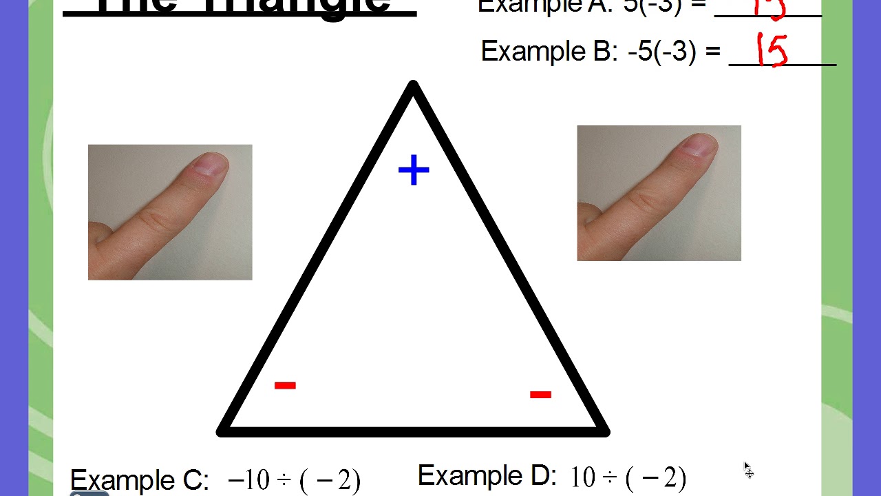 1g Multiply And Divide Integers Using The Triangle Youtube