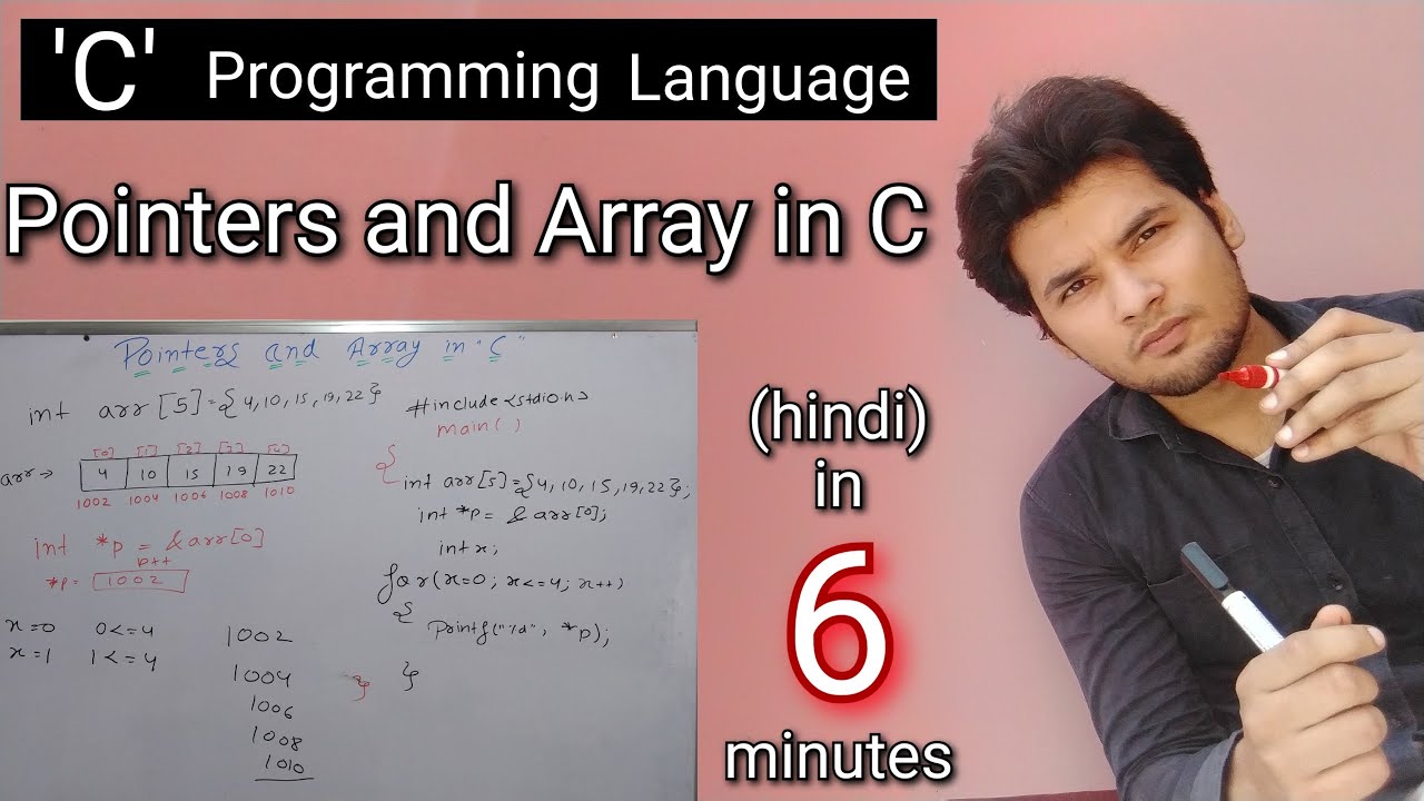 Pointer And Array In C Hindi C Programming Language Youtube
