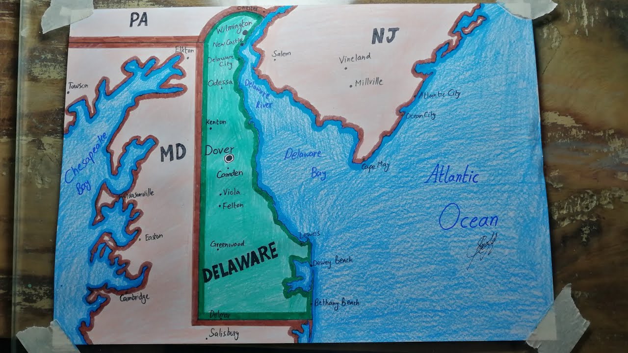 How To Draw Delaware Map Easy Saad Youtube