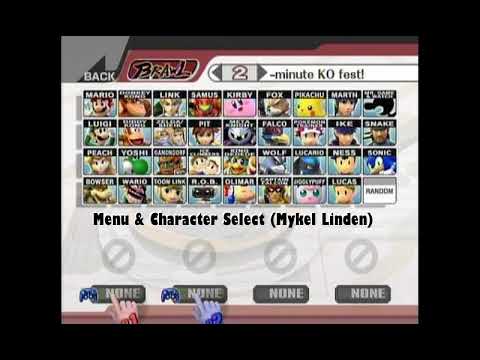 Super Smash Brothers Brawl Main Menu Character Select Screen Youtube