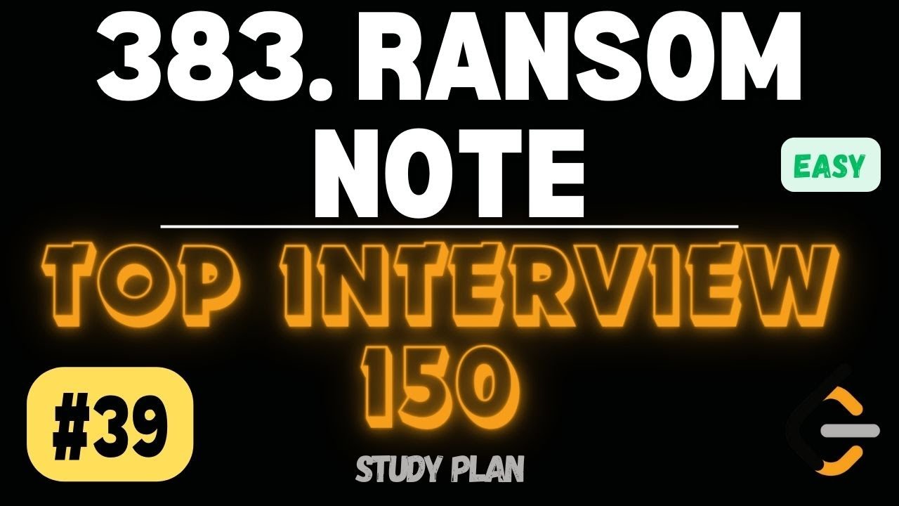 Leetcode 383 Ransom Note Easy Java Solution Youtube