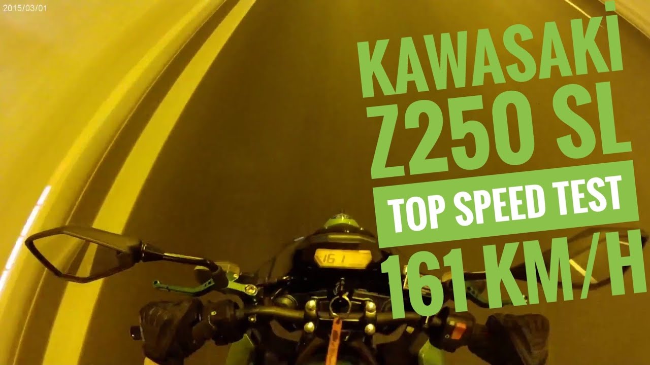 Kawasaki Z250 Sl Top Speed Test 161 Km Youtube