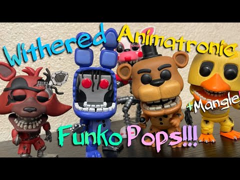 Fnaf Withered Animatronic Funko Pops Jumbo Mangle Pop Review Youtube