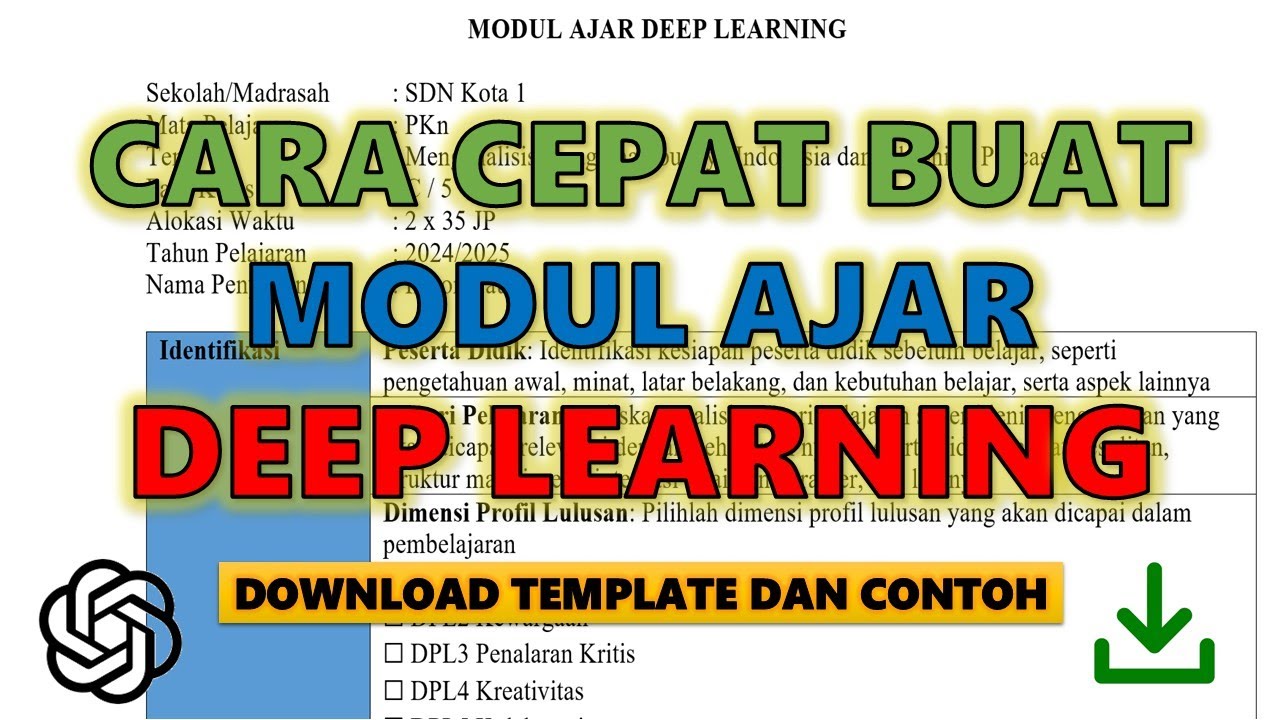 Cara Cepat Membuat Modul Ajar Deep Learning Kurmer Plus Download