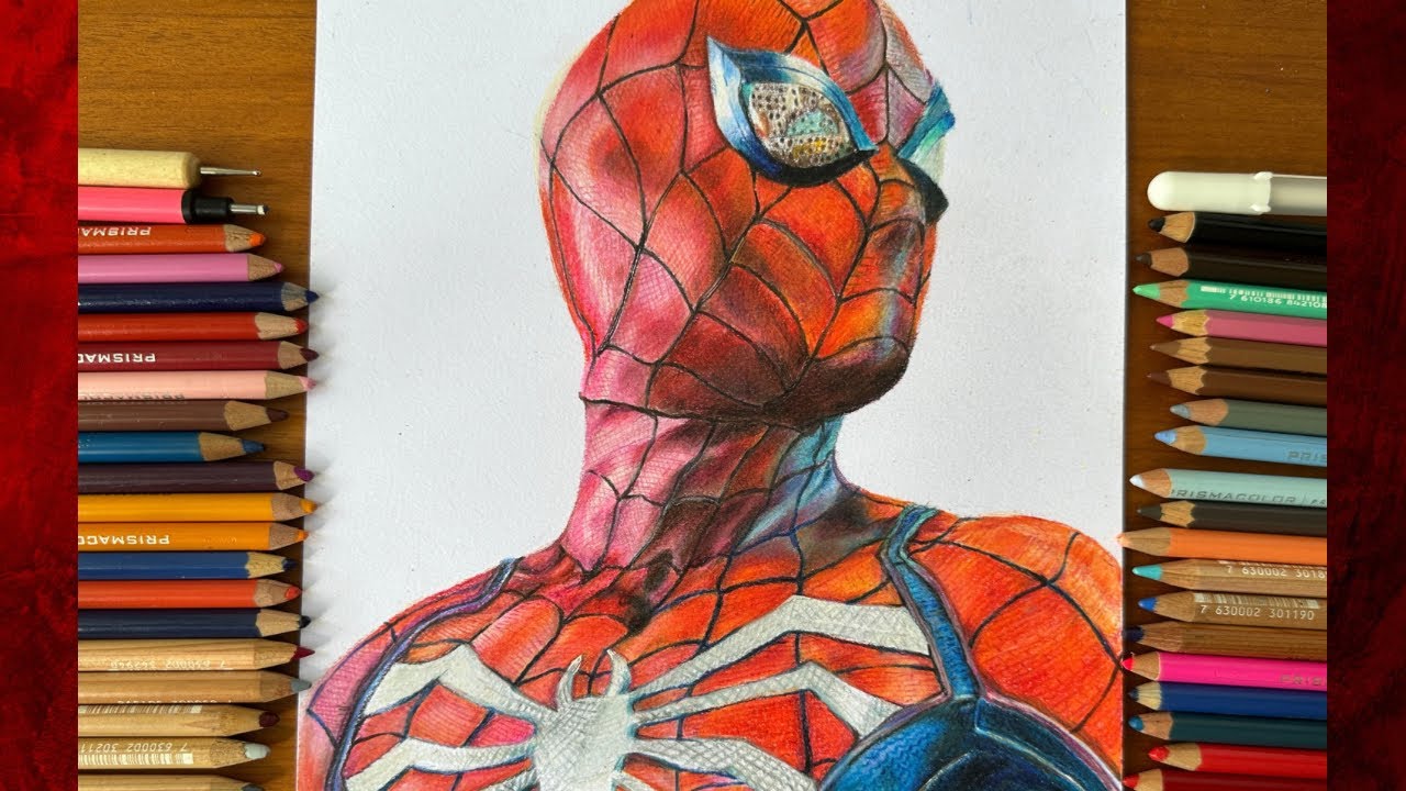 How I Draw Spiderman Colored Pencils Drawing рџ пёџ Spiderman