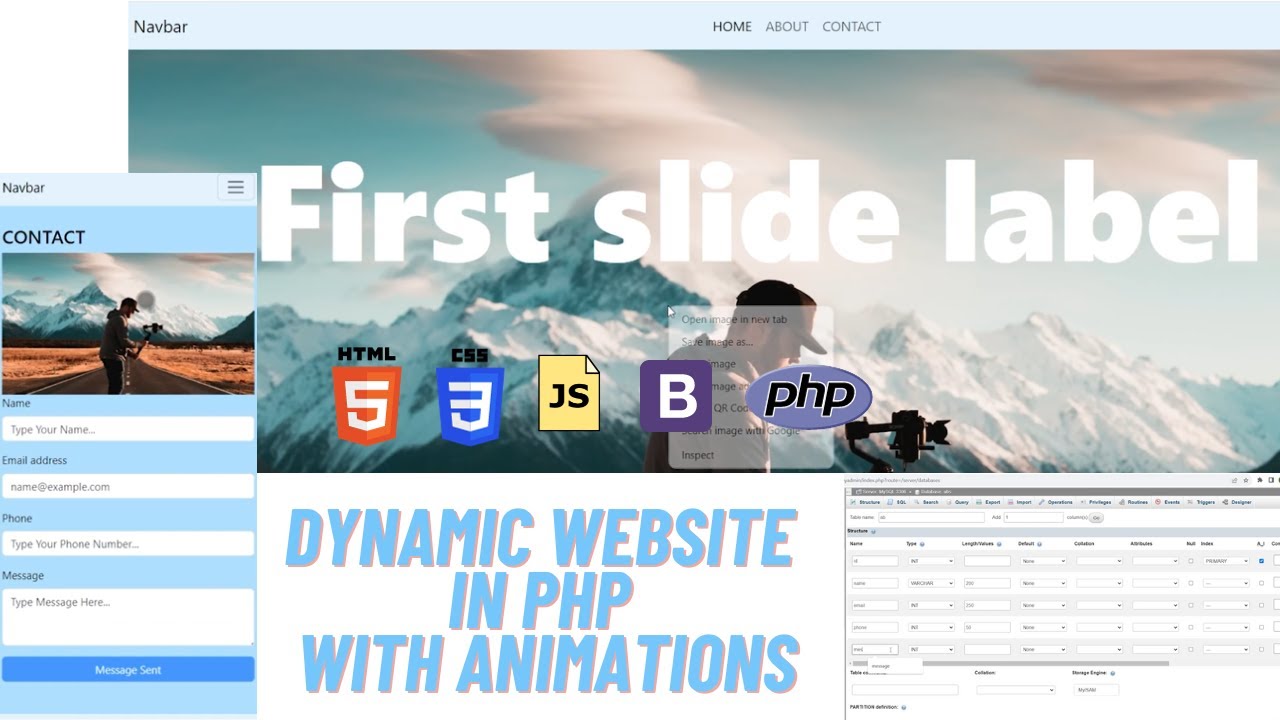How To Make Dynamic Website In Php Store Data Html Css Js