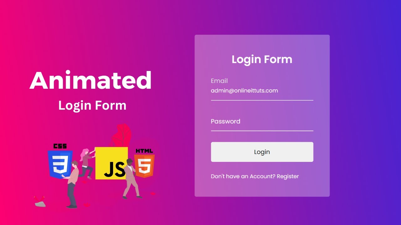 Animated Login Form Using Html Css Javascript Youtube