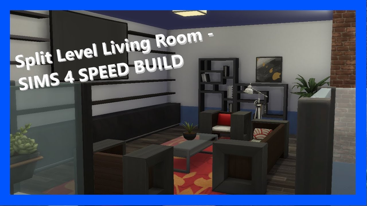 Split Level Living Room Sims 4 Speed Build Youtube