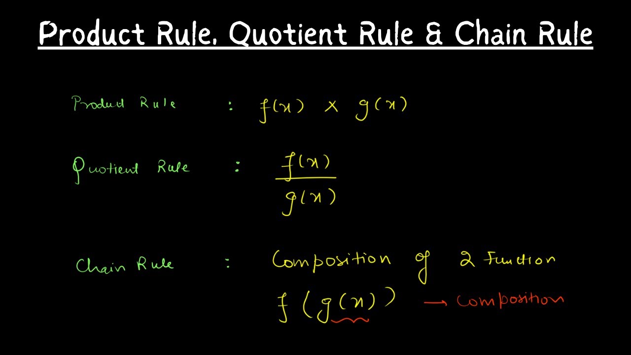 5 Product Rule Quotient Rule Chain Rule Of Differentiation Ap
