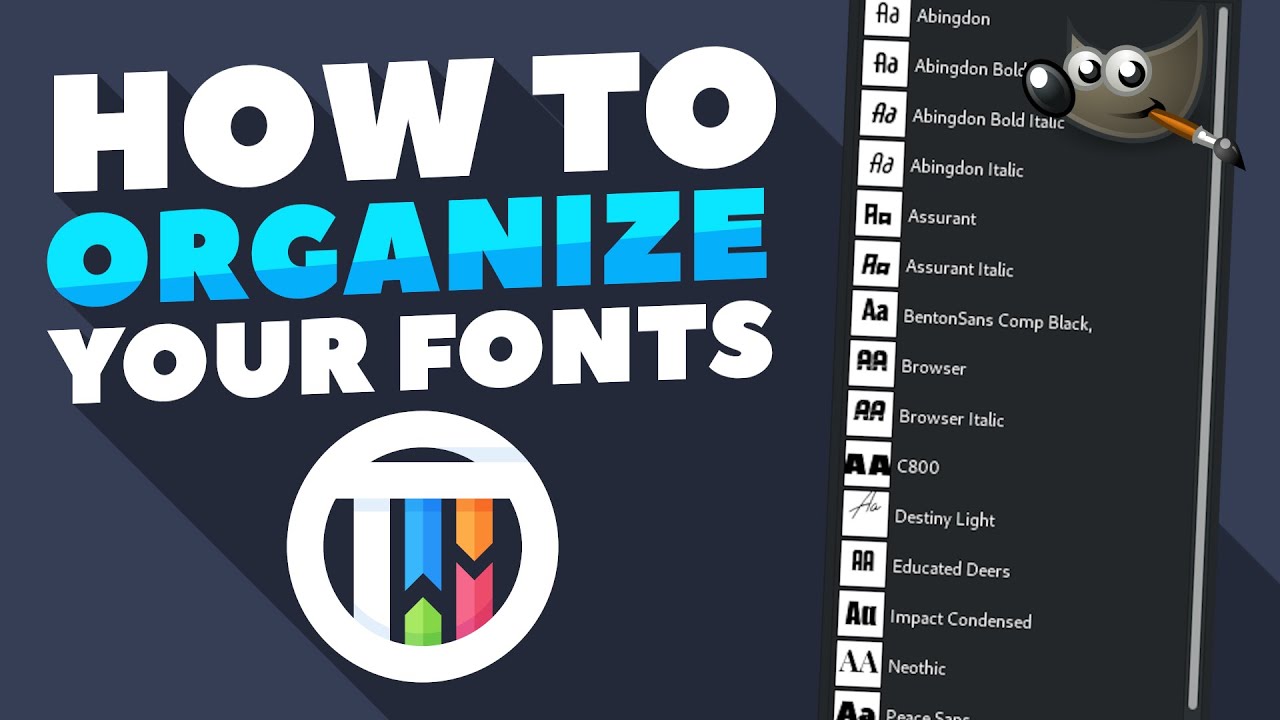 How To Organize Your Fonts In Gimp Youtube