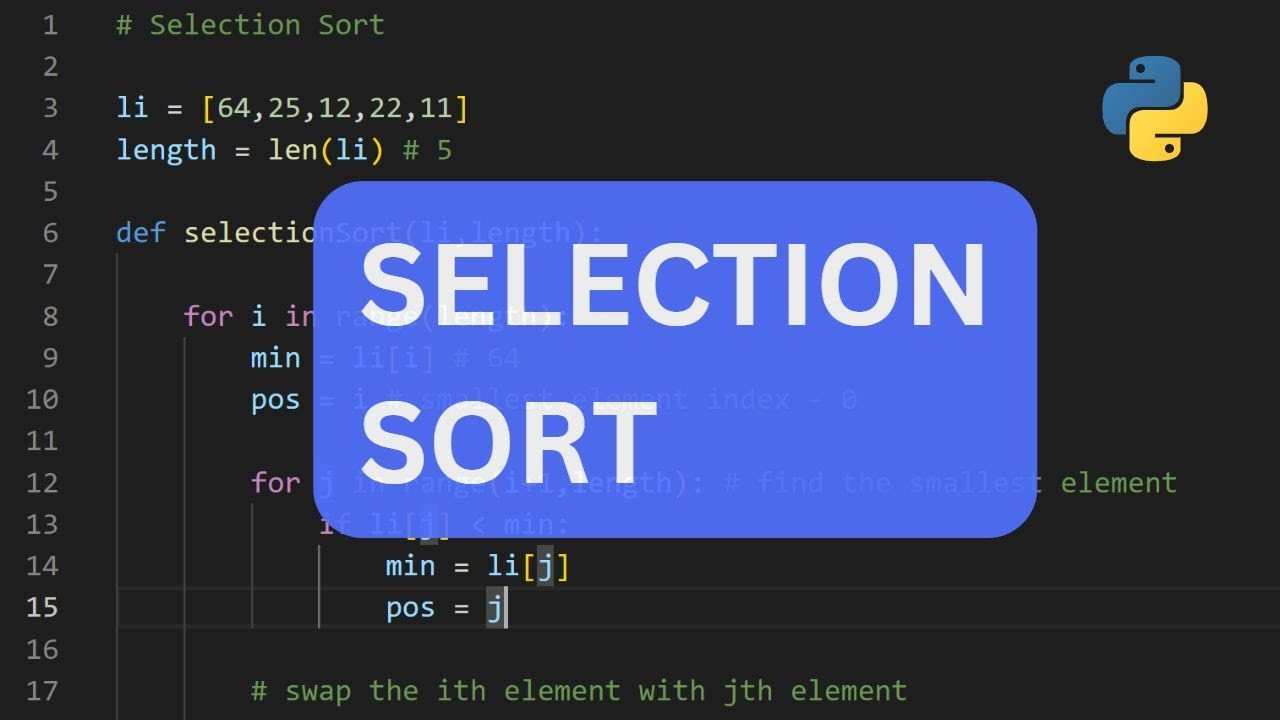 Selection Sort Algorithm Code Hindi Youtube