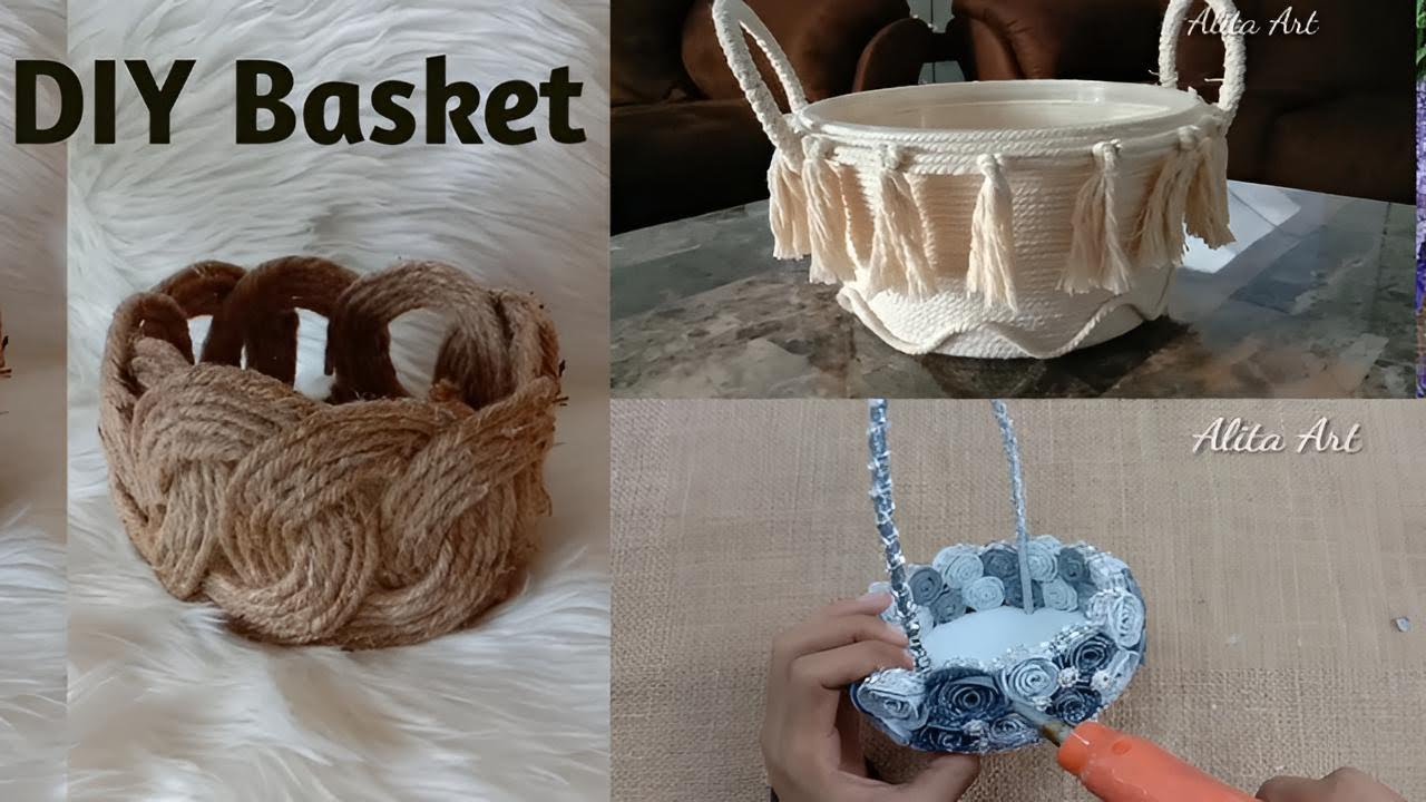 3 Diy Basket 3 Designs To Make Baskets From Different Materials Youtube