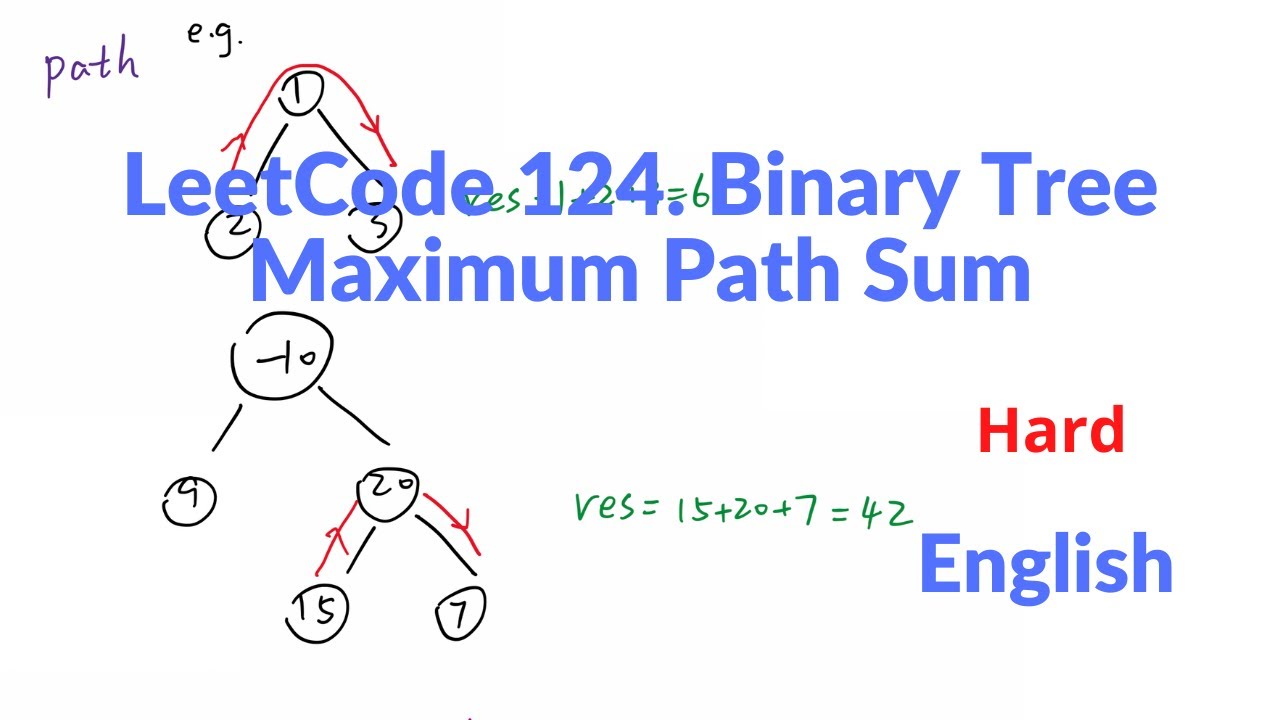 Leetcode 124 Binary Tree Maximum Path Sum Explanation And Solution