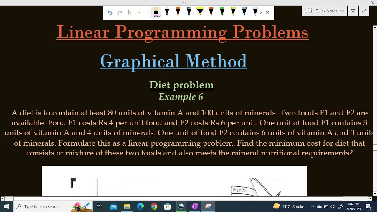 Lpp18 Linear Programming Problems Diet Problem Graphical Method