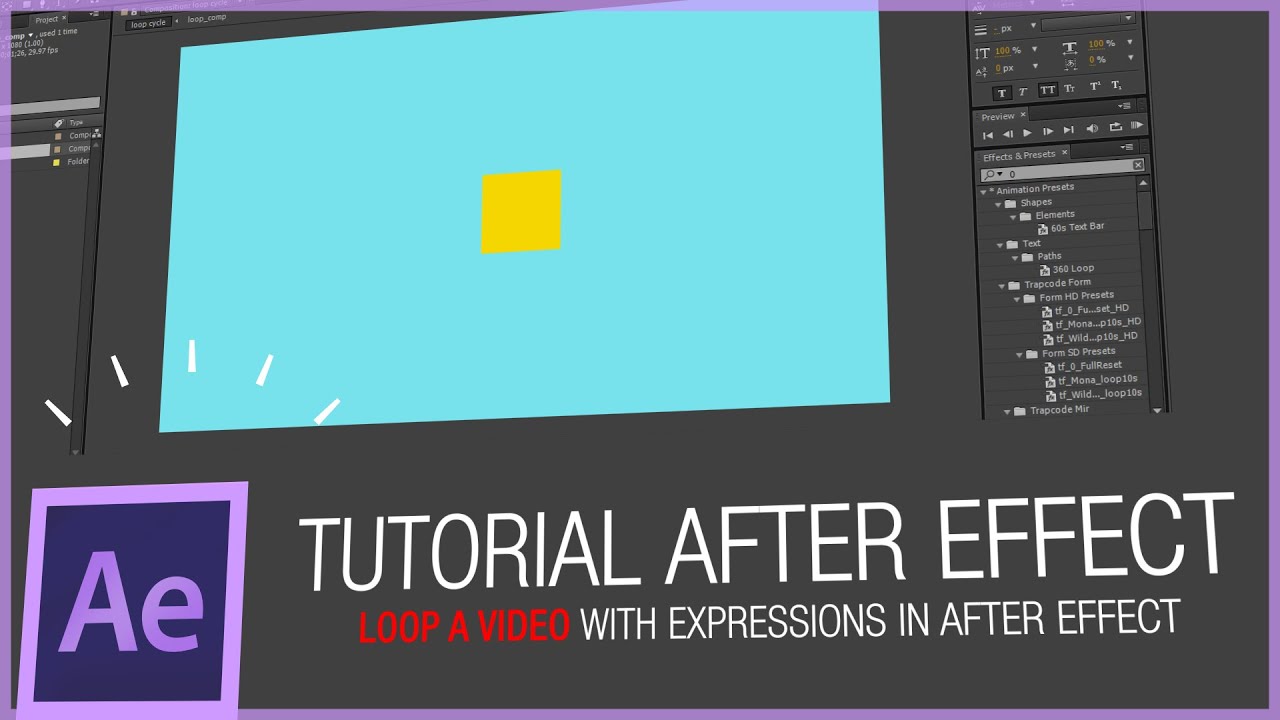 After Effects Tutorial How To Loop Animation With Expressions In