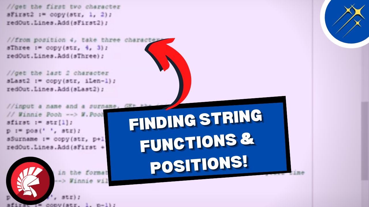 Delphi Coding Tutorials Finding String Characters Positions