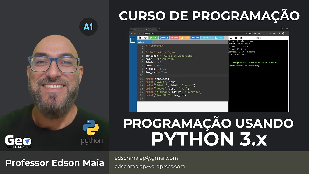 Curso De Programação Aula 01 Programando Em Python 3 Youtube