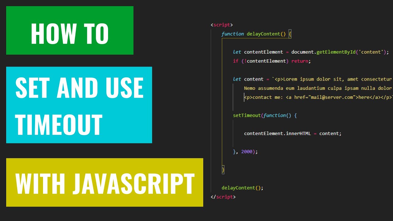 Javascript How To Set Timeout Youtube