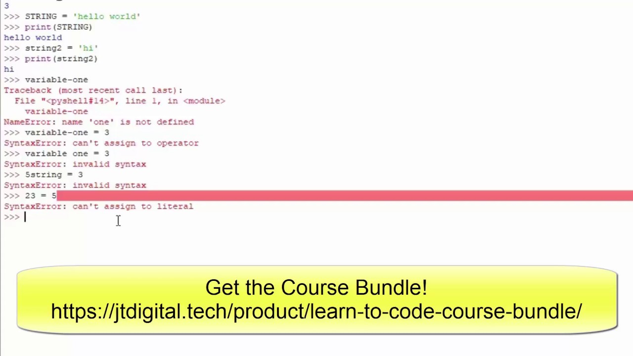 Variables Variable Naming Rules Learn To Code With Python 8 Youtube