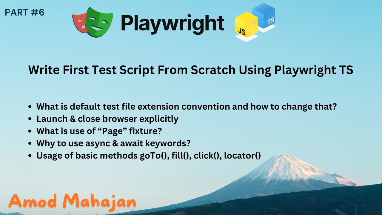 6 Write First Test Script From Scratch Using Playwright Ts