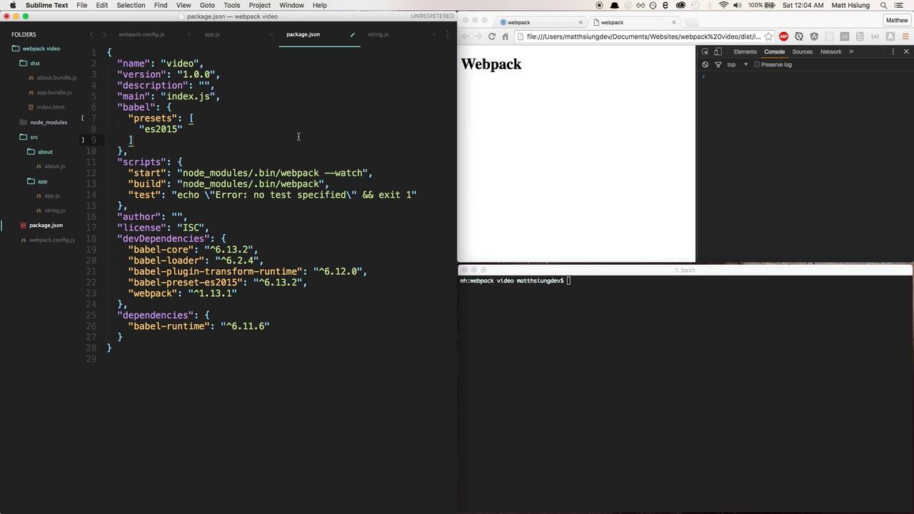 Webpack Config Basics 5a Babel Runtime Youtube