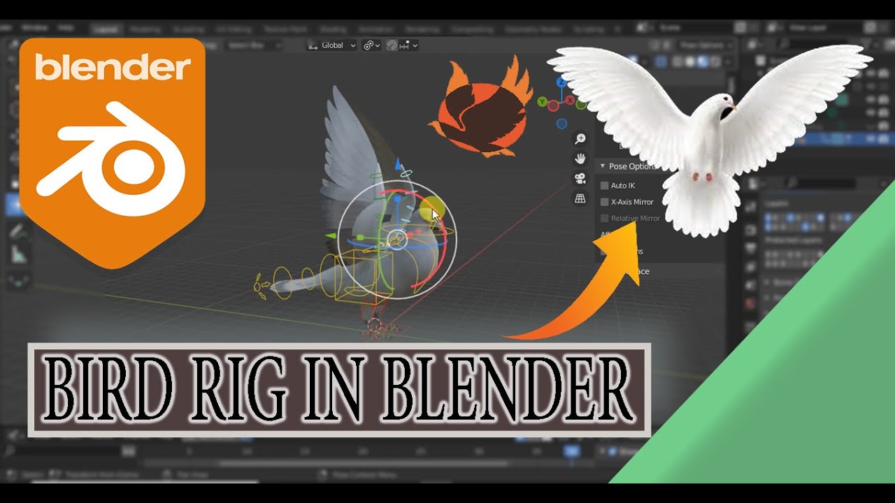Blender Animation Basics Rigging Bird Using Blender Bird Armature And