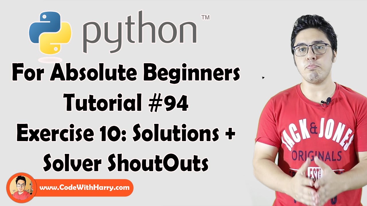Exercise 10 Solution Shoutouts Python Tutorials For Absolute